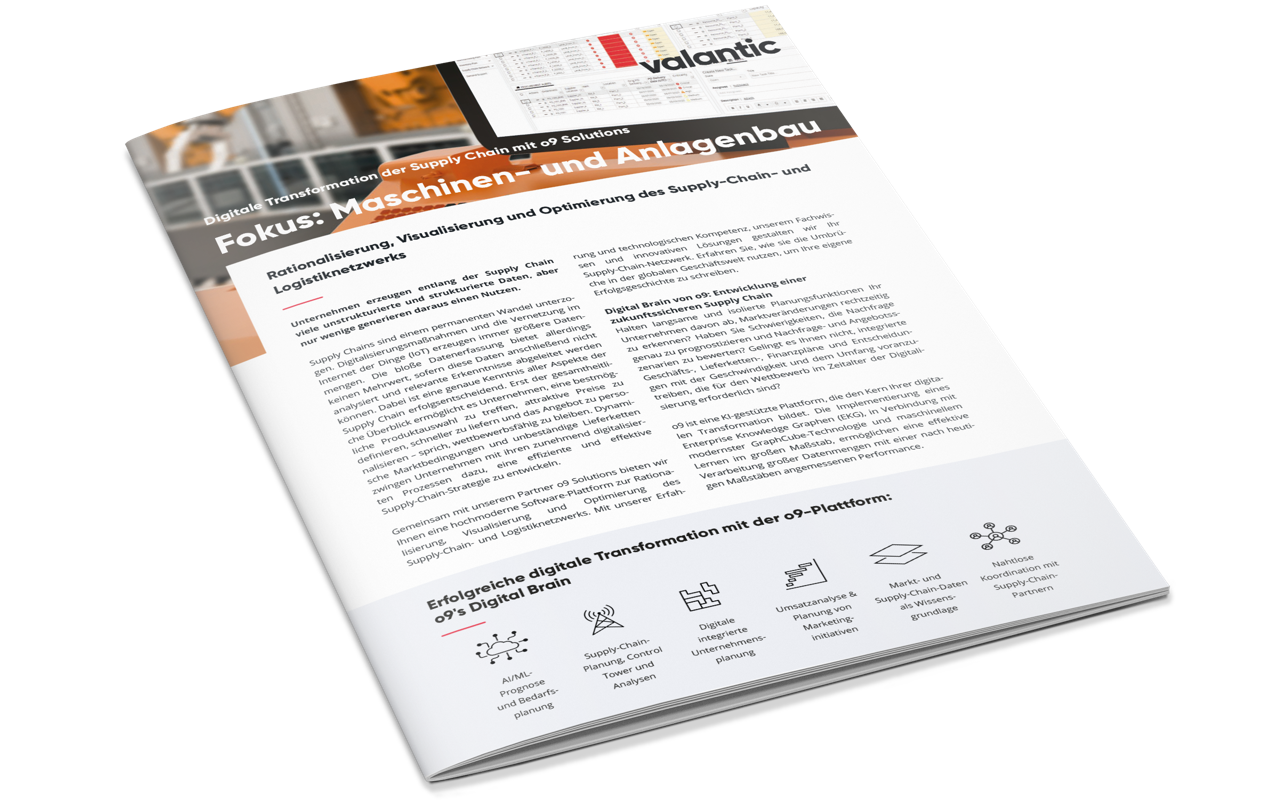 Digitale Transformation der Supply Chain mit o9 Solutions: Fokus Maschinen- und Anlagenbau